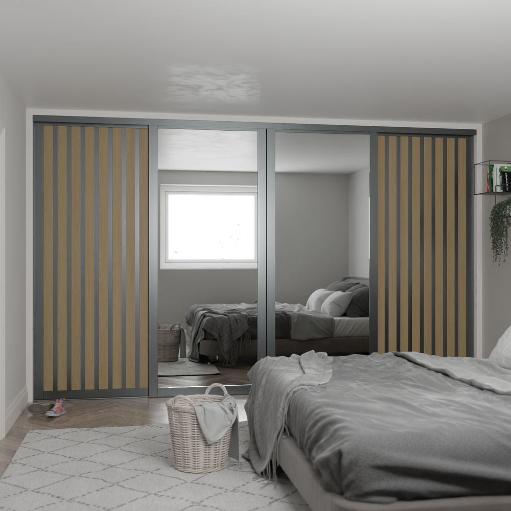 Acoustic Panel Effect Shaker Sliding Wardrobe Doors Kits – Bedrooms Plus