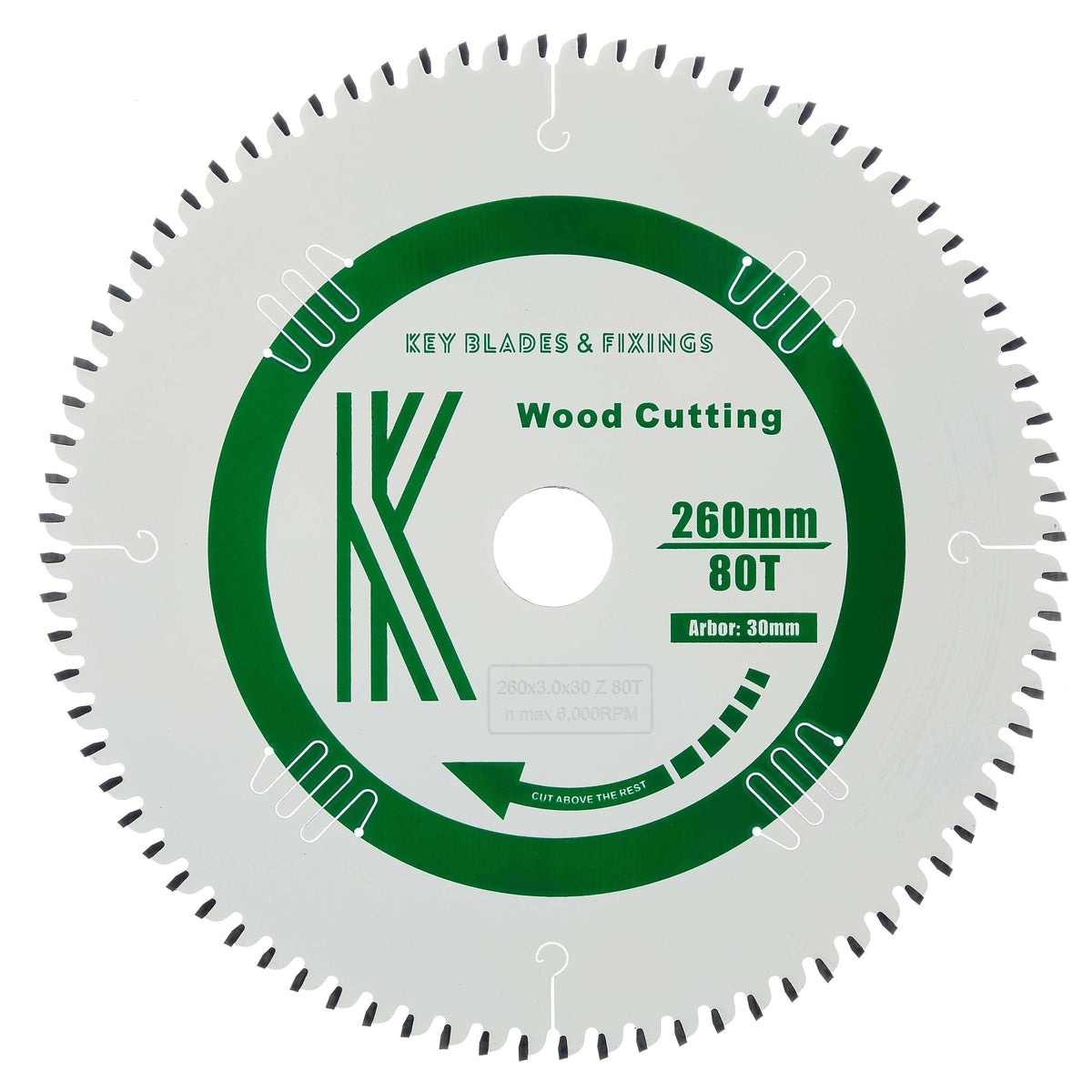 260mm x 30mm x 3.0mm 80T ATB (Neg Rake) Kapex KS120/KS88 Circular Saw ...